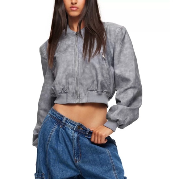 Lioness | Jackets & Coats | Nwt Lioness Leather Bomber Jacket Size S ...